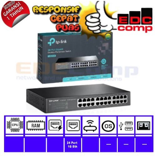 Jual TP-LINK TL-SG1024D 24 Port 10/100/1000Mbps Gigabit 24 Port Switch ...