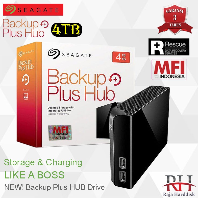 Jual Seagate Backup Plus Desktop Hub Harddisk Eksternal 4TB / 4 TB | Shopee Indonesia