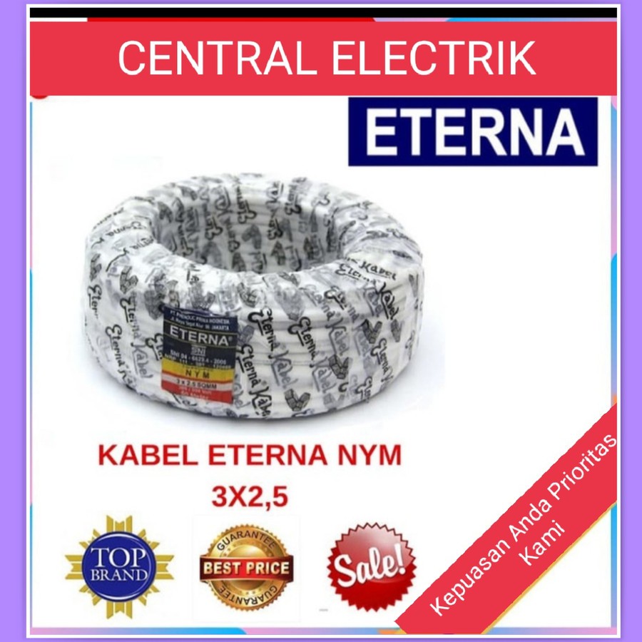 Jual KABEL ETERNA NYM 3X2,5 / KABEL LISTRIK ETERNA NYM 3X2,5 FULL 50 M | Shopee Indonesia