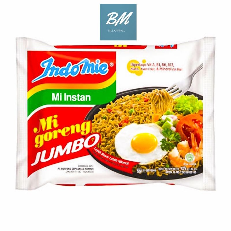 Jual Indomie Goreng Jumbo 1 Pcs / Mie Indomie Goreng Jumbo 129 gr ...