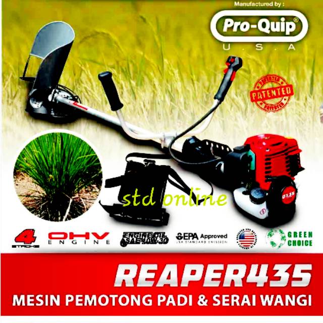 Jual MESIN PEMOTONG PADI PANEN PADI POTONG 2tak proquip REAPER435 ...