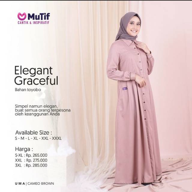 Jual Gamis Mutif Elegant Graceful Cameo Brown | Shopee Indonesia