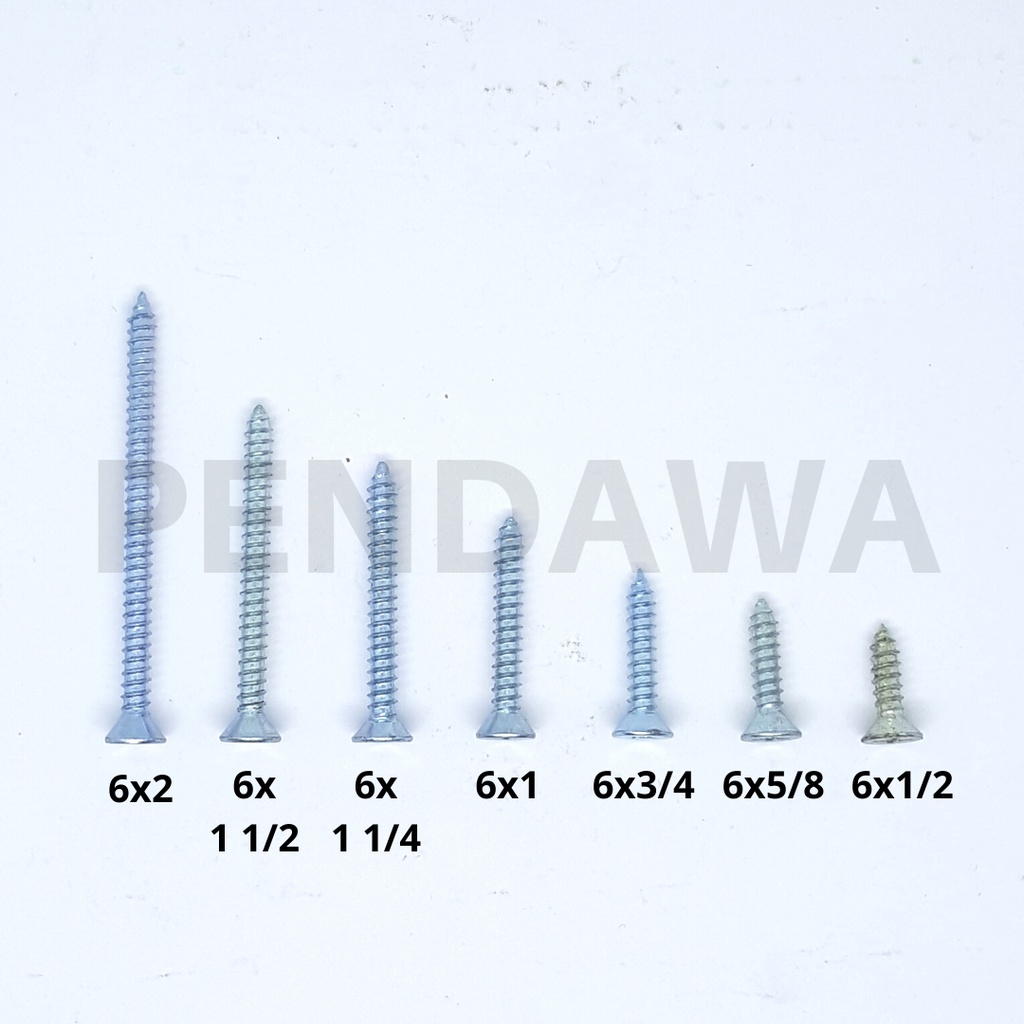Jual [100pcs] Tapping Screw JF FH+ 6 x 1/2" Moon Lion / Sekrup Tapping ...