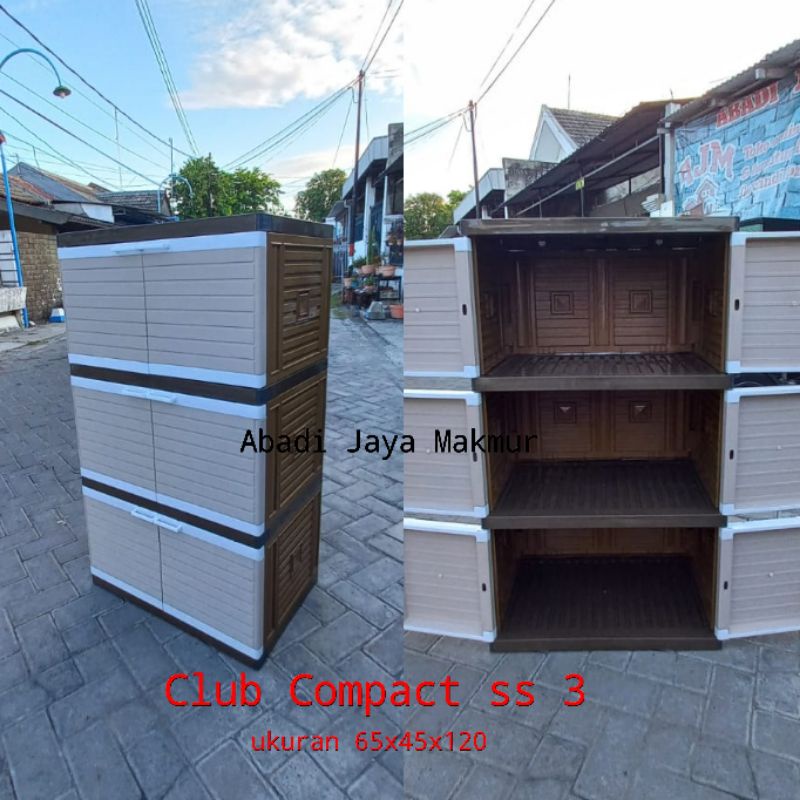Jual lemari pakaian plastik club compact susun 3 | Shopee Indonesia