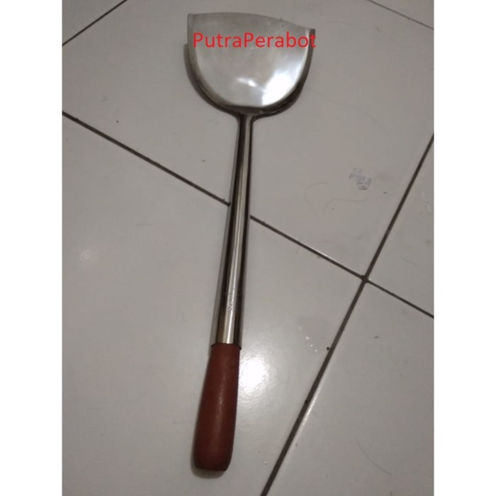 Jual Sodet/Sutil/Spatula Jumbo Stainless Steel Handle Kayu | Shopee ...