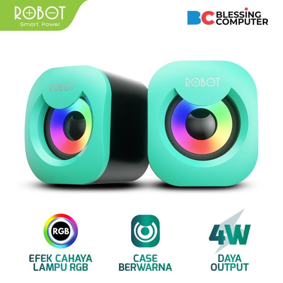 Jual Speaker ROBOT RS180 USB Multimedia Portable Blue | Shopee Indonesia