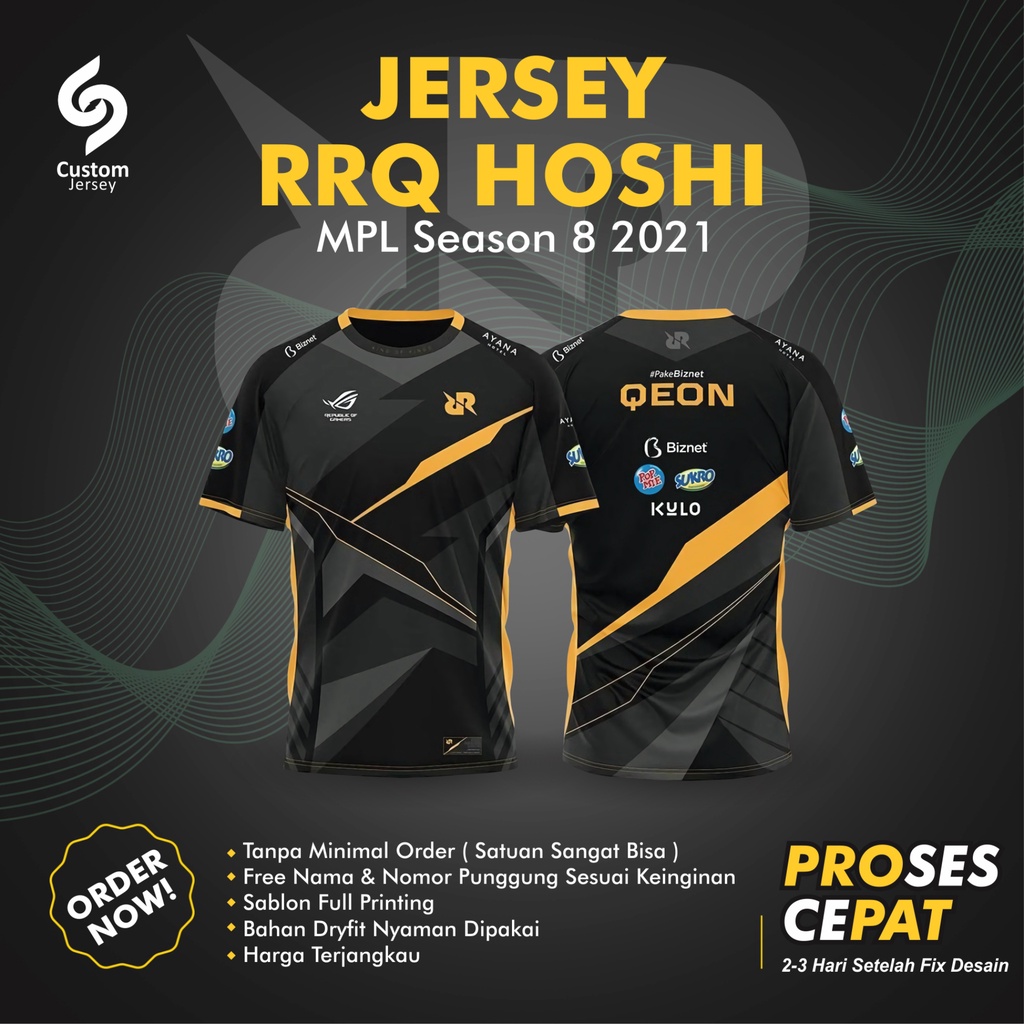 Jual Jersey RRQ Hitam terbaru free nickname | Shopee Indonesia