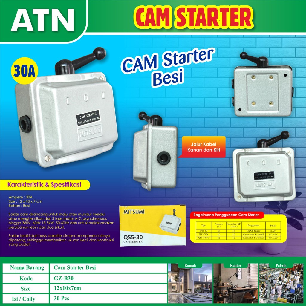 Jual COD-CAM STARTER/MEREK MITSUMI BODY BESI GZ15/GZ30/GZ63 3P(I-0-II ...