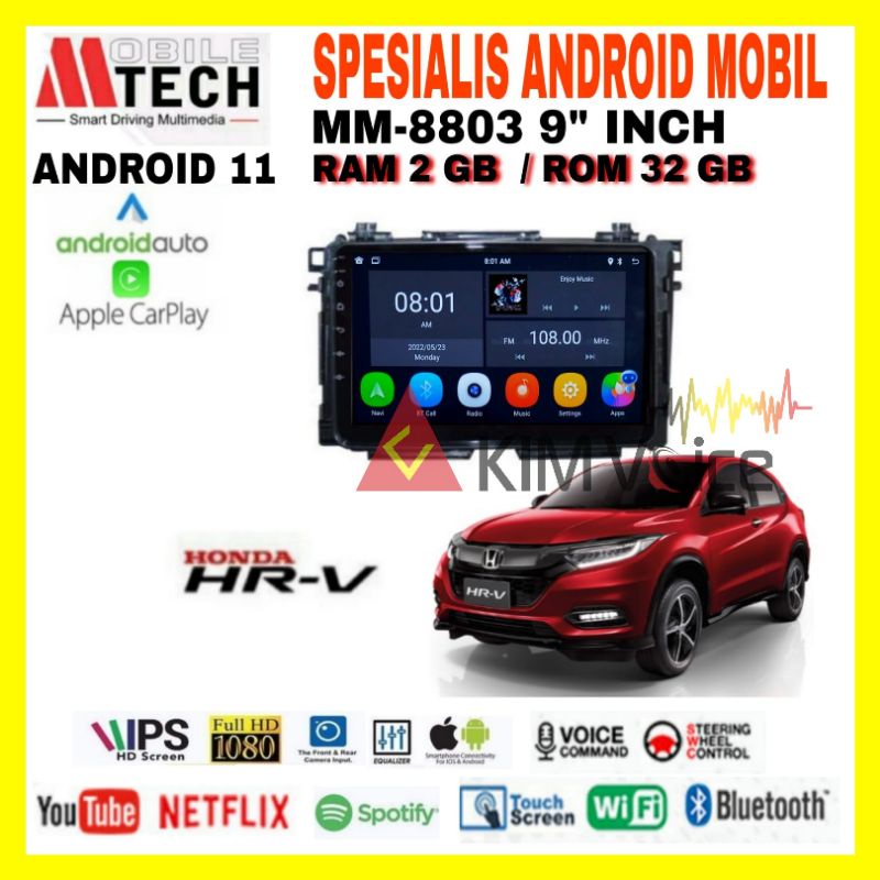 Jual Head Unit Android Mtech 9 inch OEM HONDA HRV 2015-2021 + Soket PNP ...