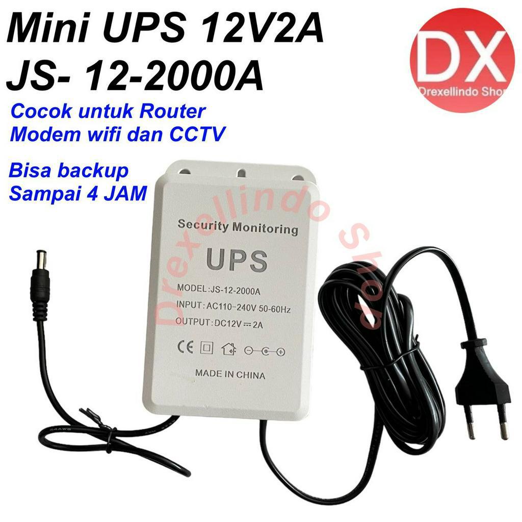 Jual Mini UPS 12V2A backup Router Modem CCTV with 18650 Lithium Battery ...