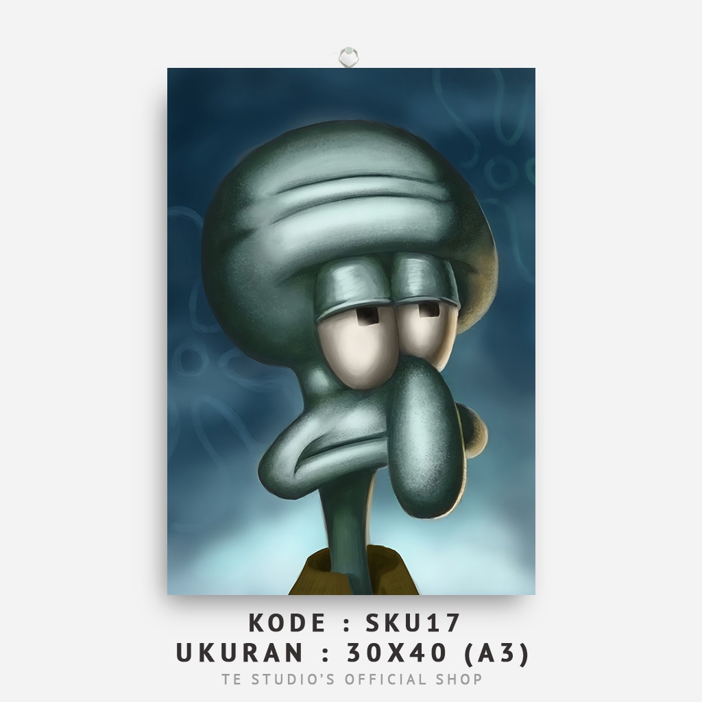 Jual Poster Lukisan Squidward Ukuran Besar A3 30x40cm Hiasan Dinding ...