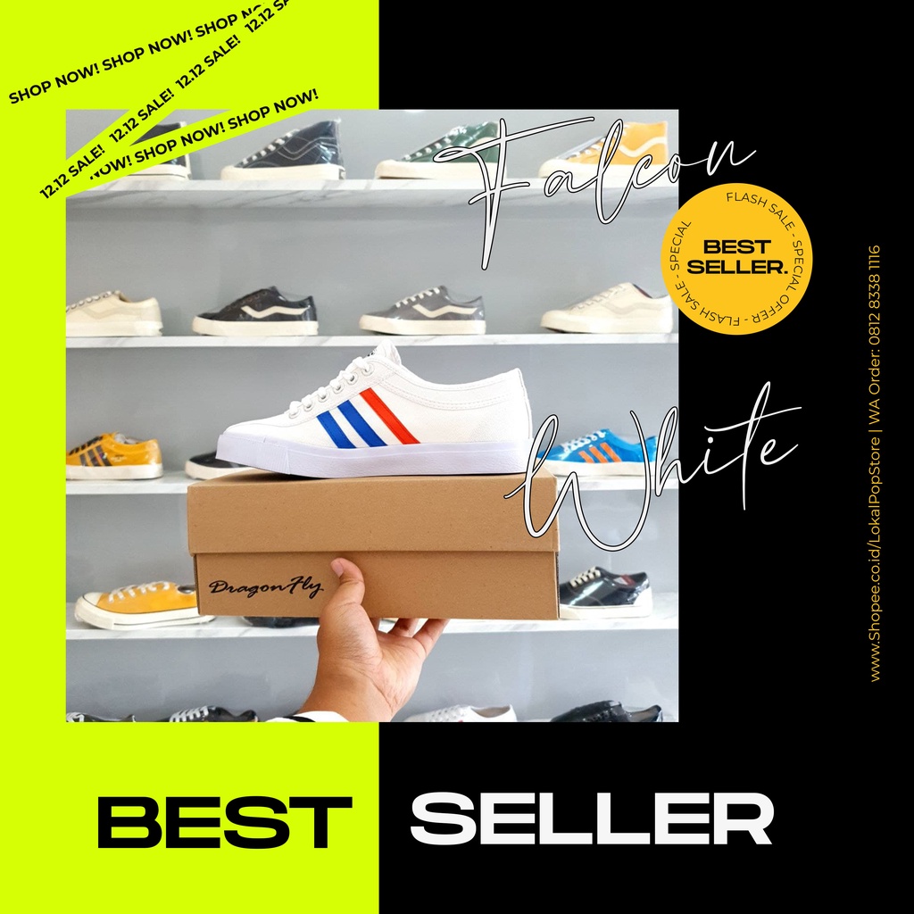 Jual Sepatu Capung Dragonfly Falcon White- Vulcanized Shoes | Shopee ...