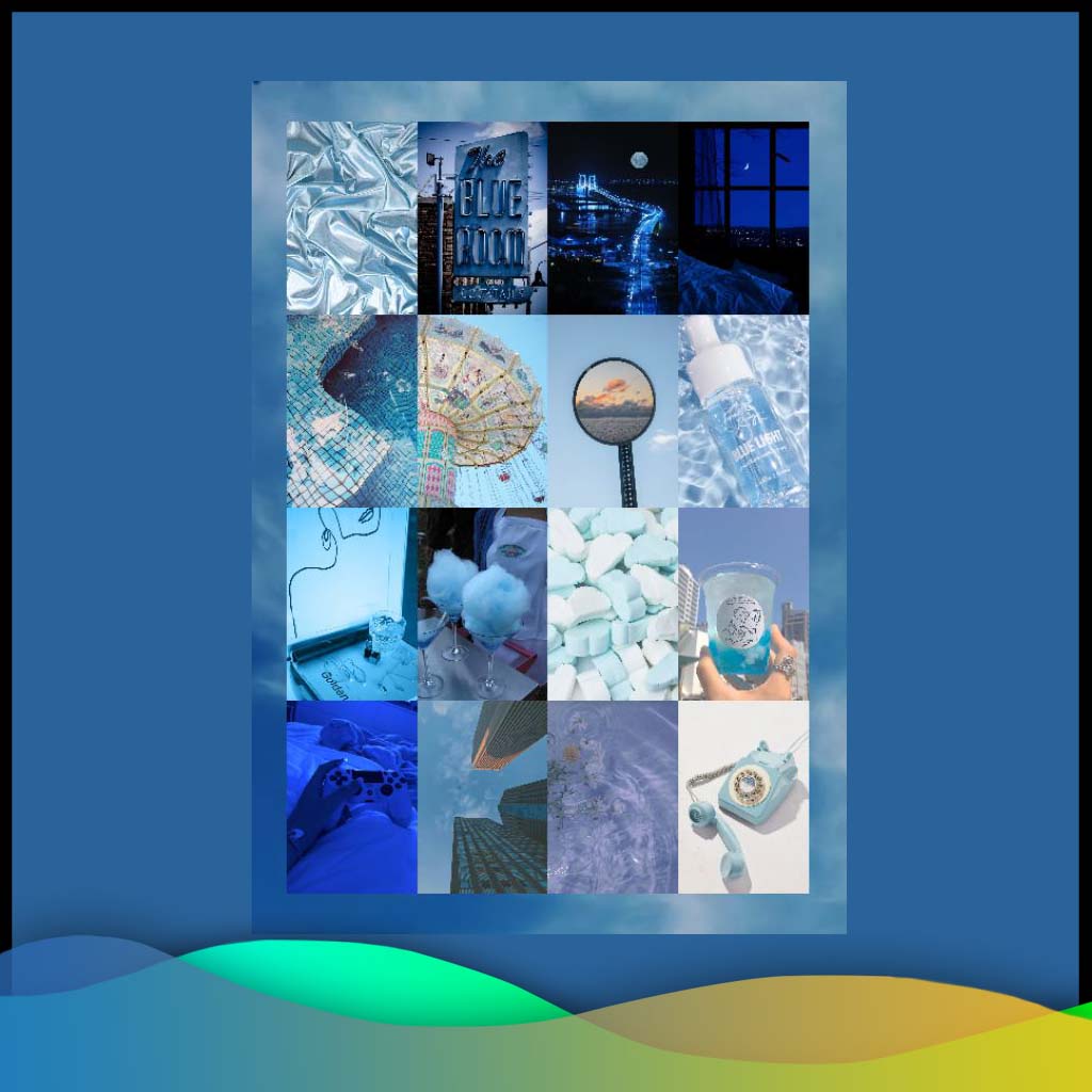 Jual Poster Dinding Kamar / Poster Retro Room Decor Aesthetic Blue ...