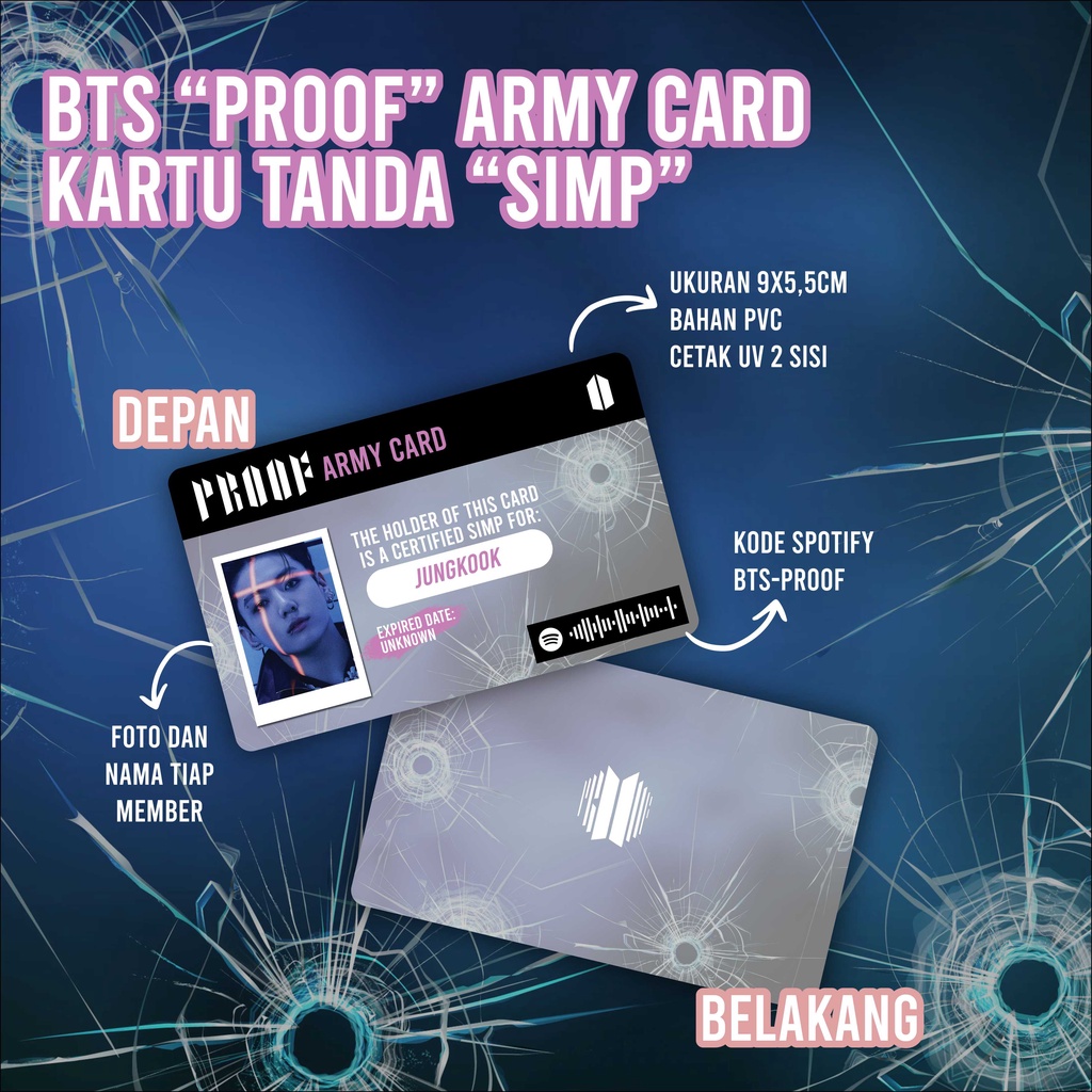Jual BTS Fanmade merch - SIMP CARD / Kartu SIMP BTS PROOF - BTS All ...