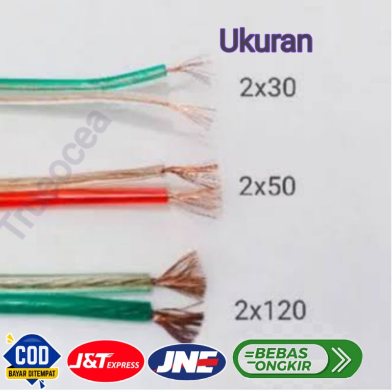 Jual Kabel Transparan Kabel Audio 17-30 meter // kabel Serabut 2x30 ...