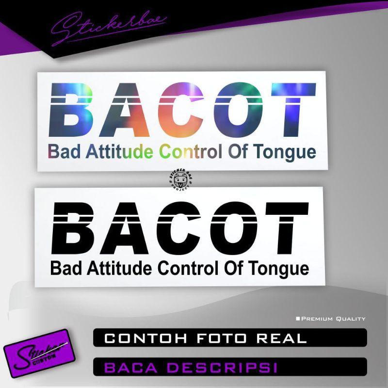 Jual stiker BACOT sticker cutting stiker body motor nmax aerox scoopy ...