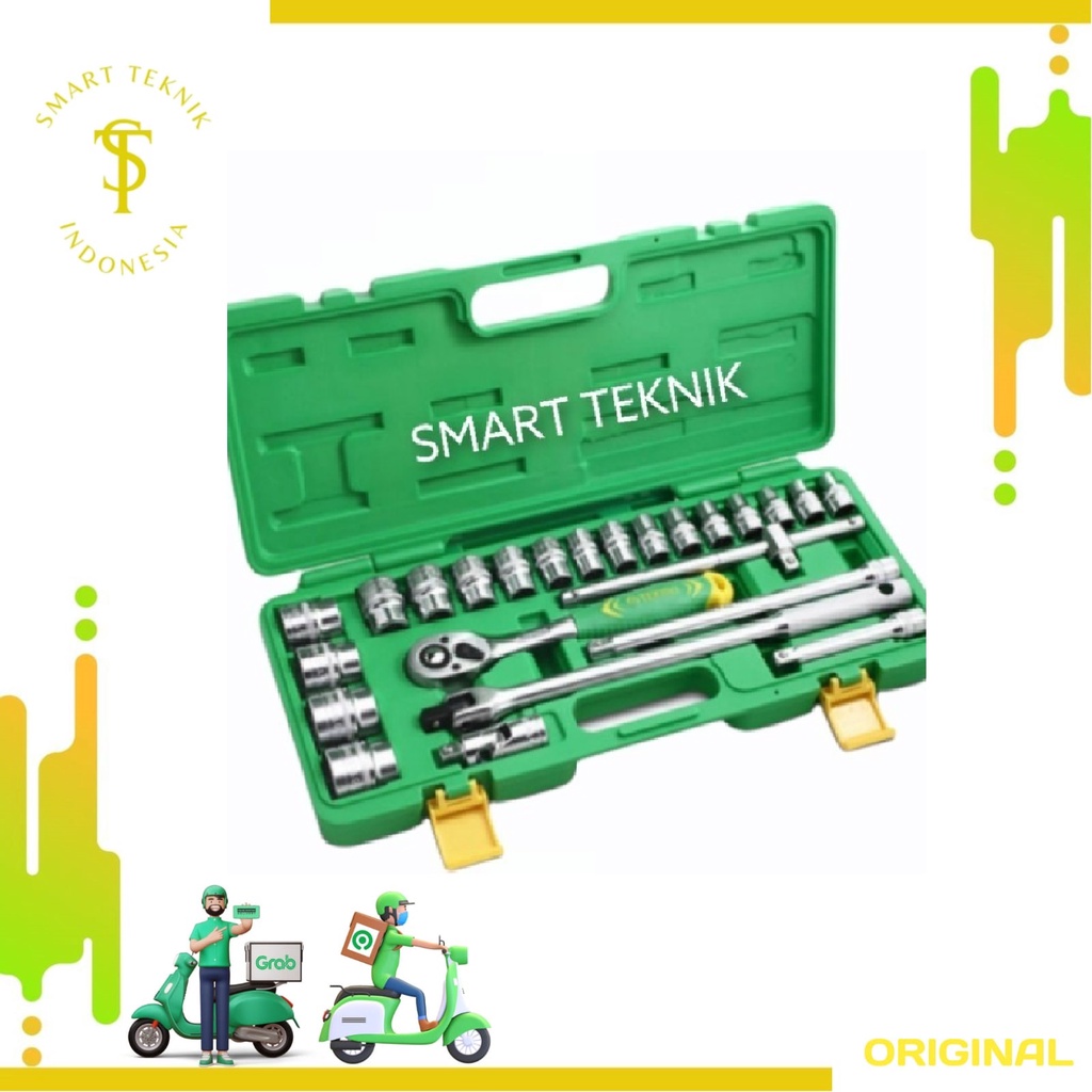 Jual KUNCI SOK TEKIRO 24 PCS SOK SET 8 - 32 MM BOX PLASTIK - PLASTIK original | Shopee Indonesia