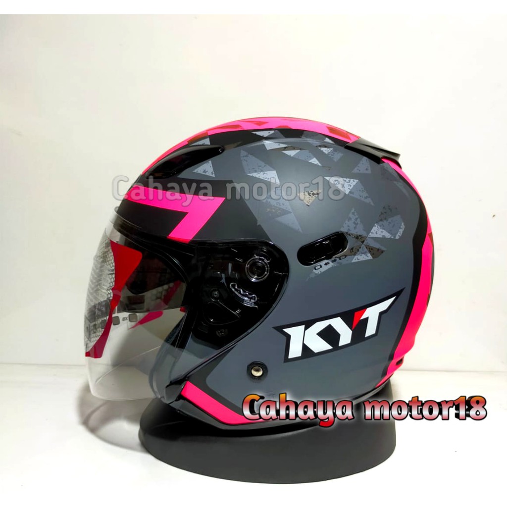 Jual HELM KYT DJ MAXI GORILA GREY MATT FUXIA FLUO DOUBLE VISOR KYT TERBARU | Shopee Indonesia