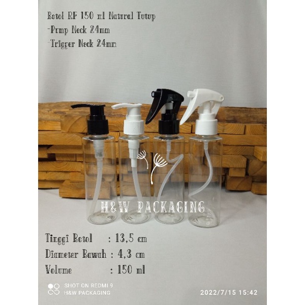 Jual Botol RF 150ml Natural tutup Pump dan trigger N24 | Shopee Indonesia