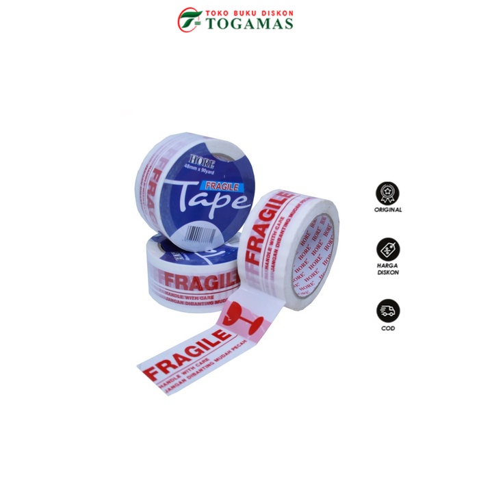 Jual TERMURAH !! ISOLASI OPP HORE 2" FRAGILE PUTIH | Shopee Indonesia