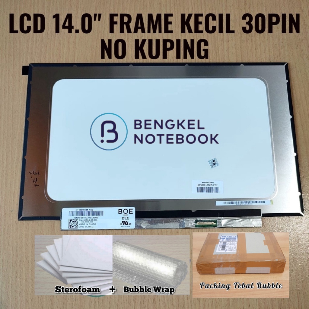 Jual LCD 14.0" LED Slim 30pin No Kuping NT140WHM-N43 1366X768 Frame ...