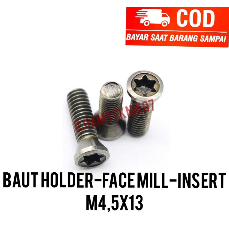 Jual baut insert bubut baut holder bubut baut face mill M4,5x13 ...