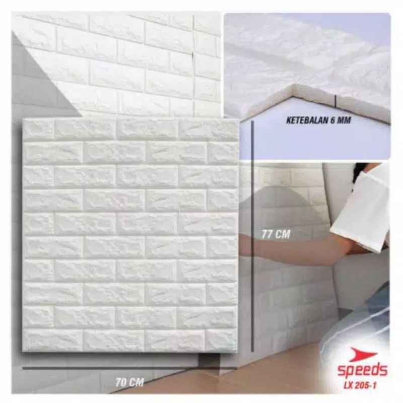 Jual WALLPAPER DINDING 3D WALLPAPER FOAM BATU BATA 70 X 77CM | Shopee ...