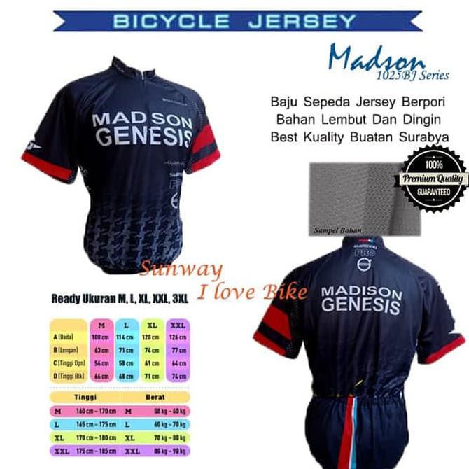 Jual Baju Sepeda Jersey Tangan panjang Ukuran M, L, XL, XXL Madon ...