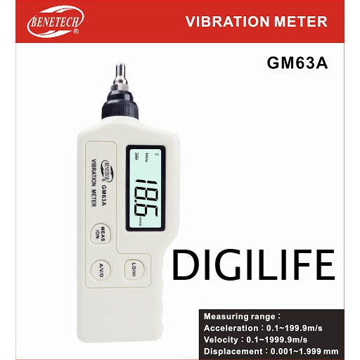 Jual Vibration Meter GM63A Benetech ORIGINAL Vibrometer Tester GM 63A ...
