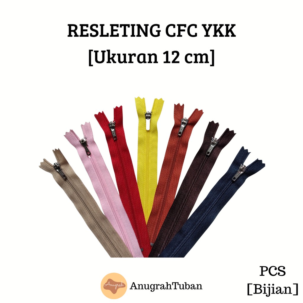 Jual [CFC-YKK] 12cm Resleting/Ritsleting/Rit/Zipper Baju Celana Kemeja Rok Seragam Kerajinan ...