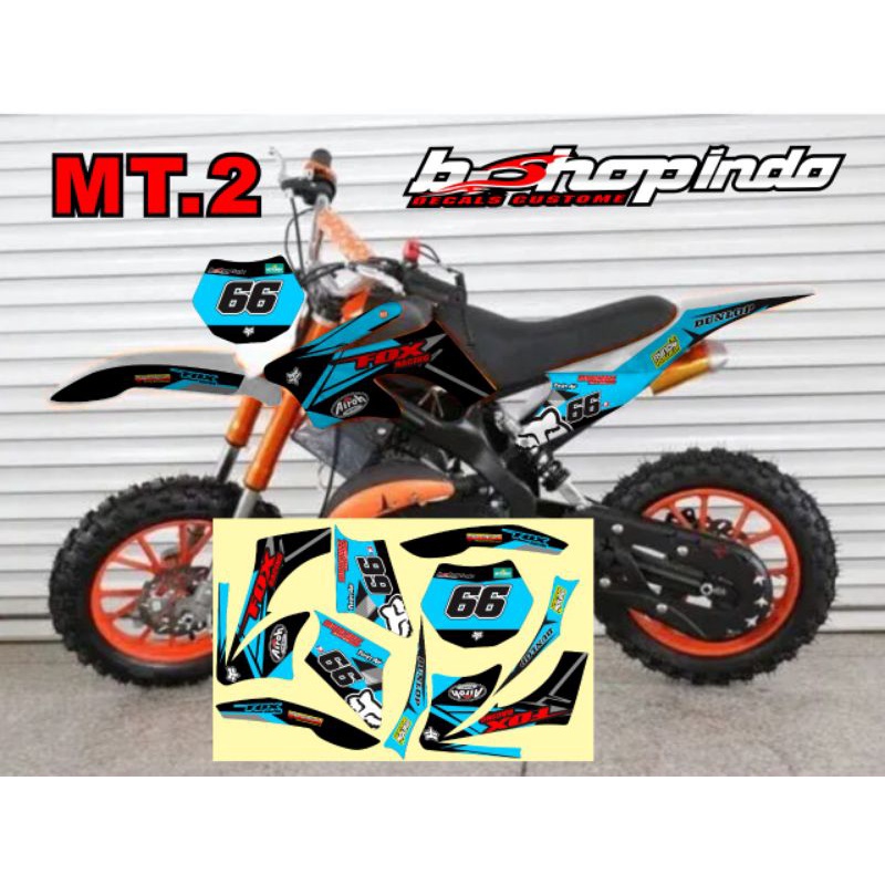 Jual Stiker Motor Trail Mini MT 2 Anak motif fok keren variasi warna ...