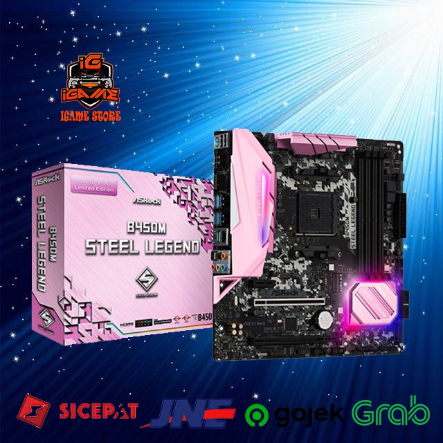 Jual ASROCK B450M STEEL LEGEND PINK EDITION (Socket AM4) MANTUL GAN ...