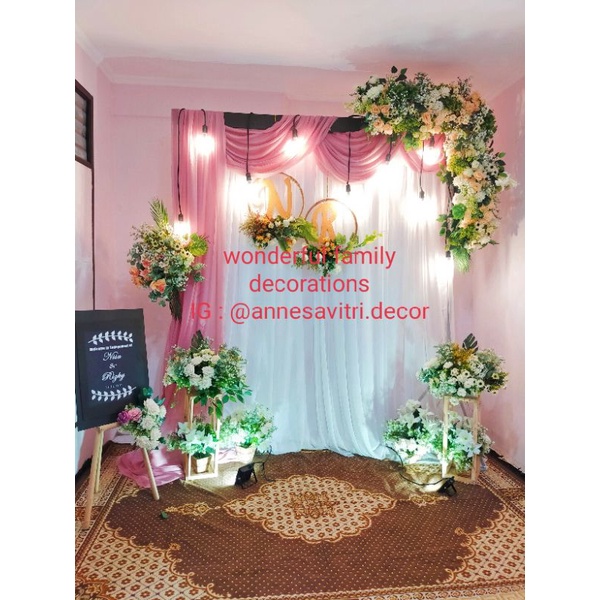 Jual dekorasi backdrop lamaran nuansa pink 2 meter | Shopee Indonesia