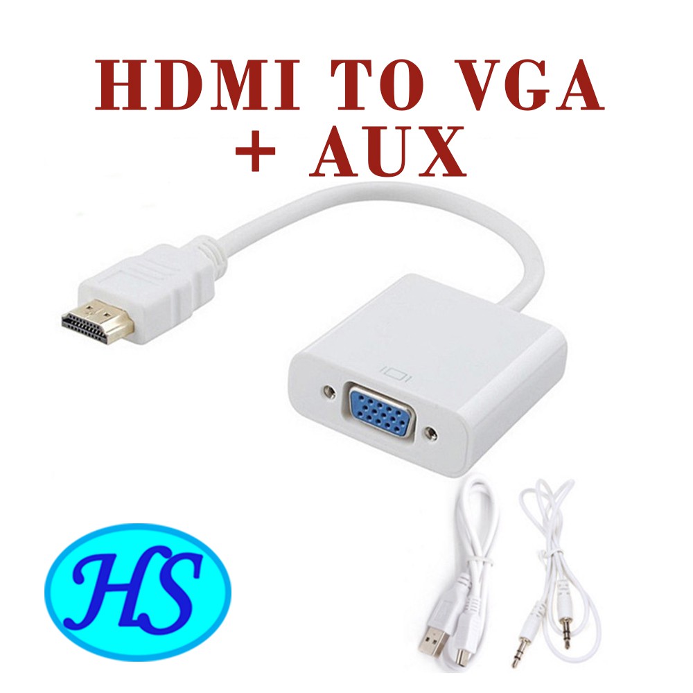 Jual HDMI to VGA + Aux Converter Adapter | Shopee Indonesia