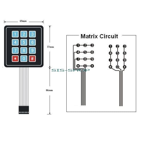 Jual 3X4 Matrix 12 Key Membrane Switch Keypad Keyboard | Shopee Indonesia