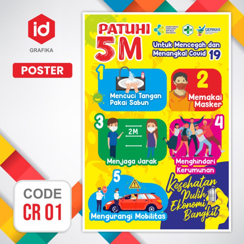 Jual KOLEKSI POSTER CORONA, POSTER 5M COVID, POSTER KESEHATAN, KOLEKTIF ...