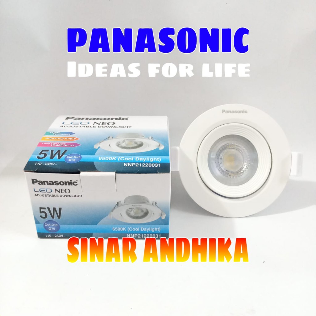 Jual Lampu Led Panasonic Adjustable Downlight 5 Watt Nnp21220/Nnp21200 | Shopee Indonesia