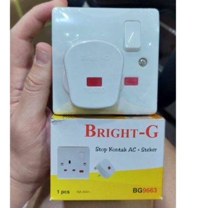 Jual Stop Kontak AC + Steker + Box Lengkap BG9663 Bright-G | Shopee ...