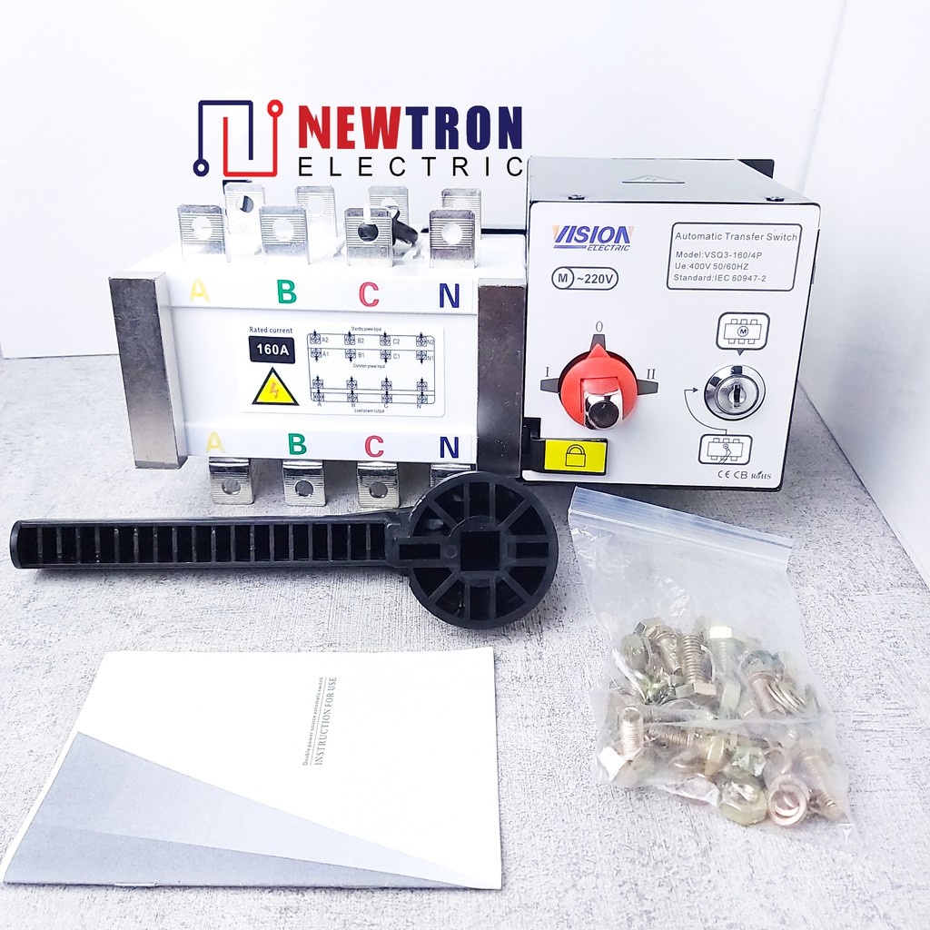 Jual COS Motorized ATS 125A 4P ATSE Vision VSQ3-125 untuk panel ATS ...