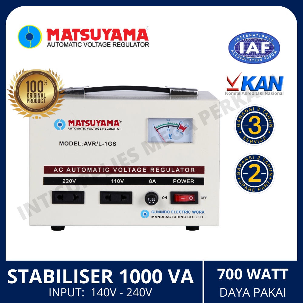 Jual Stabilizer MATSUYAMA 1000 Watt Garansi 3 Tahun | 100% Ori ...