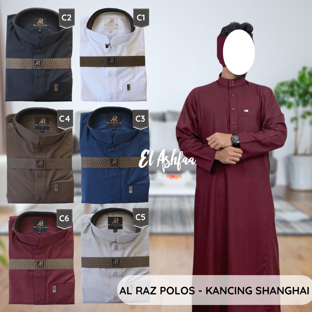 Jual Jubah Saudi | Gamis Pria | Al Raz Polos Non Manset Kerah Shanghai ...