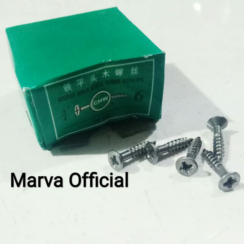 Jual Sekrup CHW 3/4 x 6 screw 3/4x6 sekrup plus + besi sekerup kayu ...