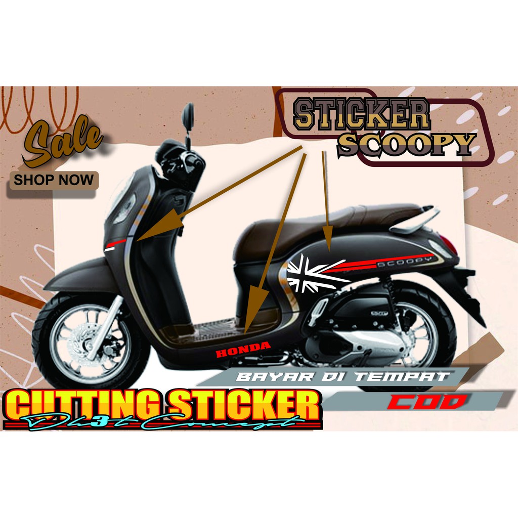 Jual Sticker Scoopy Striping Logo British List Body Scoopy Cutting ...