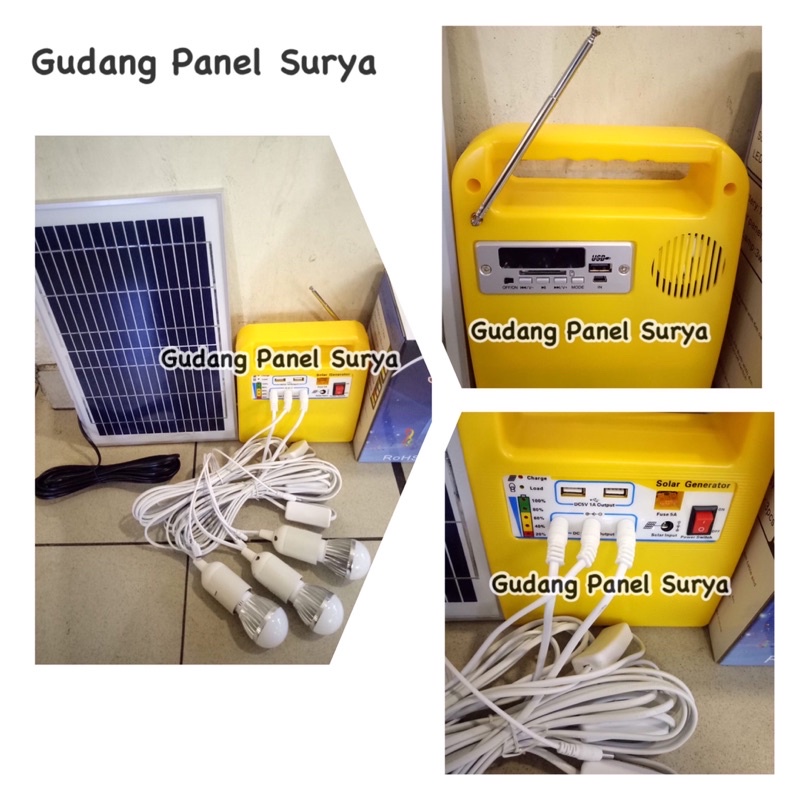 Jual Paket SHS Solar Generator Lighting Home System 10WP SG1210W Solar ...