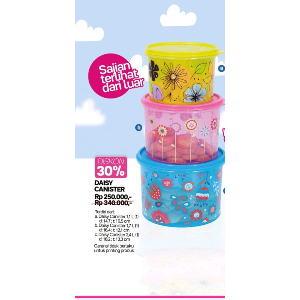 Jual TUPPERWARE MURAH _ DAISY CANISTER (3 PCS) | Shopee Indonesia