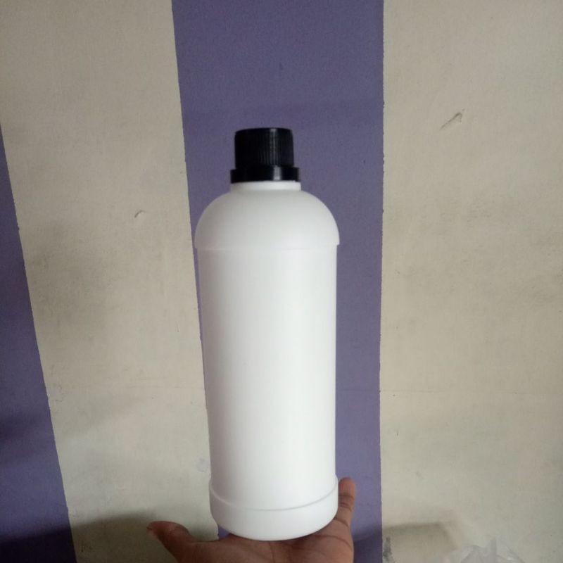 Jual Botol putih HDPE 1000ml tutup hitam Segel tahan soven dan bahan ...