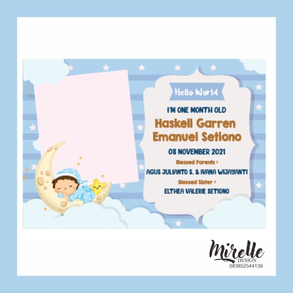 Jual Kartu / Stiker ucapan 1 Bulan A6 A01 - Baby 1 month card | Shopee ...