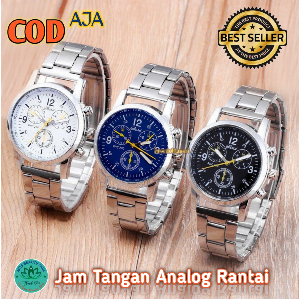 Jual Jam Tangan Pria Cowok bukan Wanita Cewek Sport Rantai Stainless Steel sh03 Korea Kekinian ...