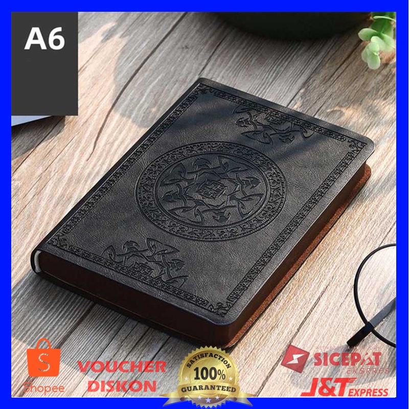 Jual Buku Catatan Jurnal Notebook Cover Vintage Pattern PU Leather A6 ...