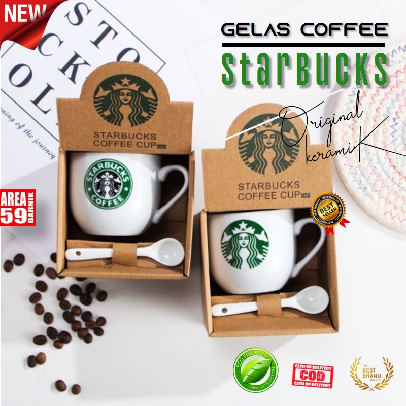 Jual Gelas Cangkir Mug Kopi Coffee Teh Susu Starbucks 250 Ml Bahan ...